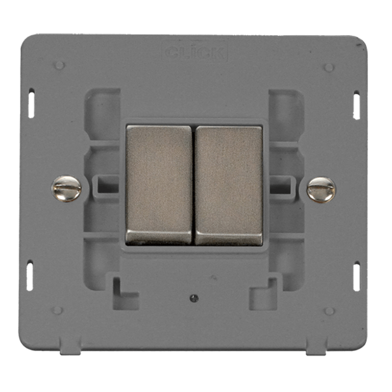 Click Definity Grey 2 Gang 2 Way 10AX Ingot Switch Insert with ...