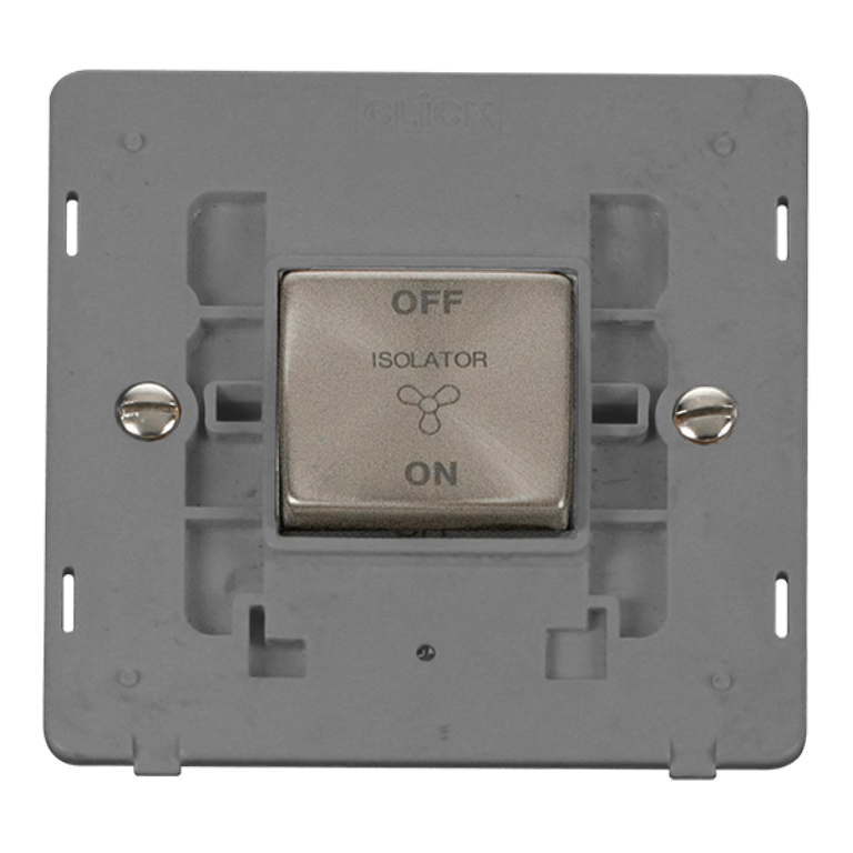 Click Definity Grey 10A 3 Pole Fan Isolation Ingot Switch Insert with ...