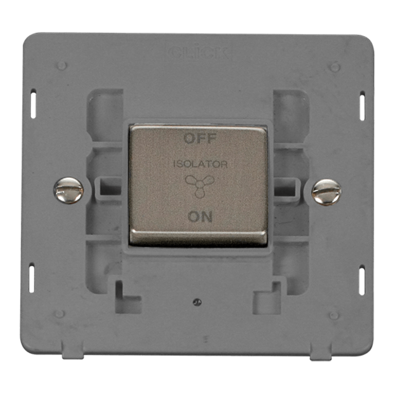 Click Definity Grey 10A 3 Pole Fan Isolation Ingot Switch Insert with ...