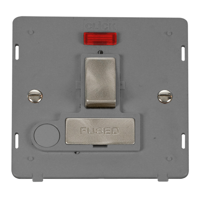 Click Definity Grey 13A Double Pole Ingot Switched Fused Connection ...