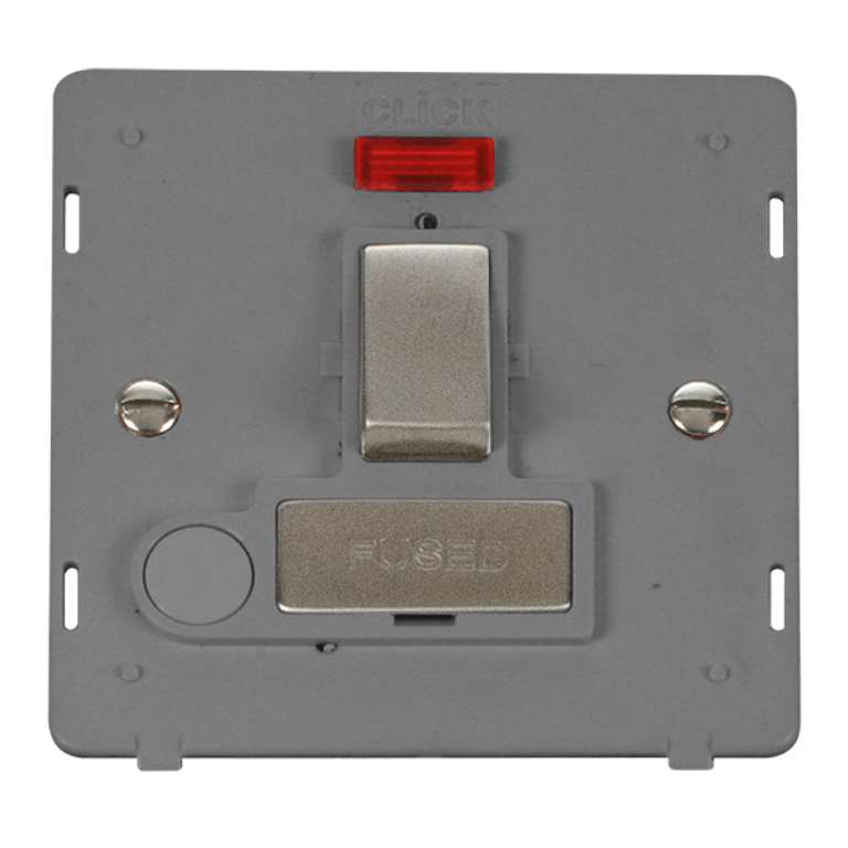 Click Definity Grey 13A Double Pole Ingot Switched Fused Connection ...
