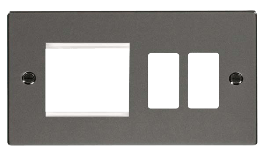 Click Deco Victorian Black Nickel 2 Gang GridPro and Twin New Media ...