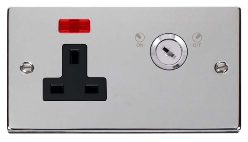 Click Deco Victorian Polished Chrome 1 Gang 13A Double Pole Key ...