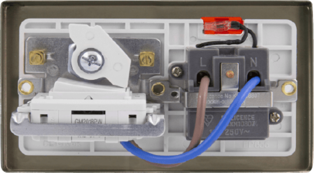 Click Deco Victorian Satin Brass 1 Gang 13A Double Pole Key Lockable ...