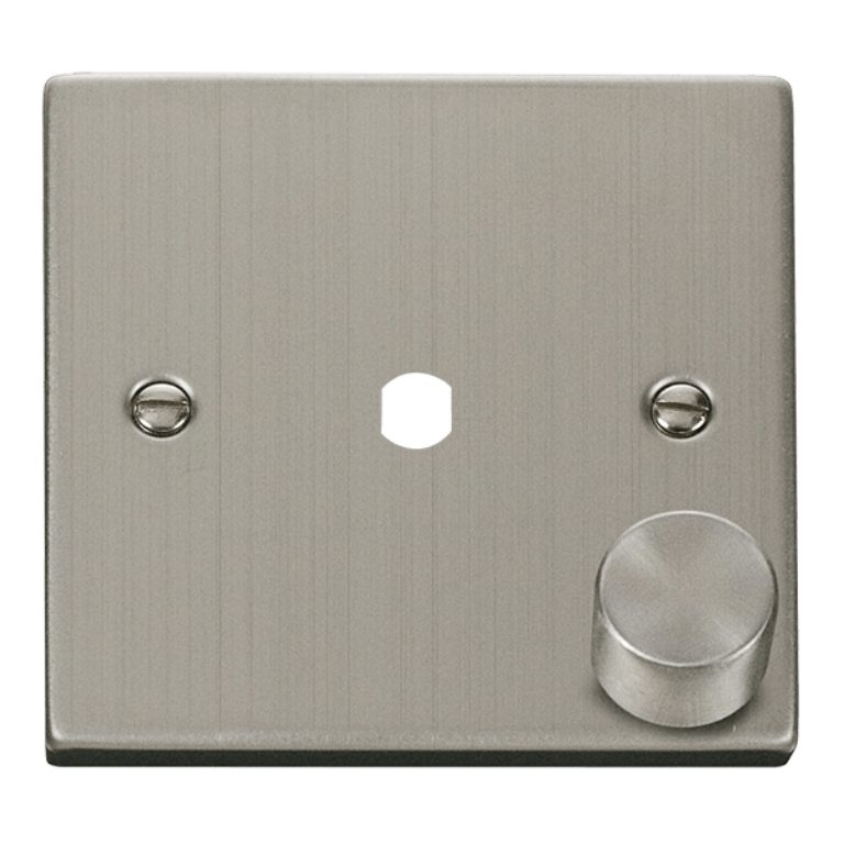 Click Deco Victorian Stainless Steel 1 Gang Unfurnished Dimmer Plate ...