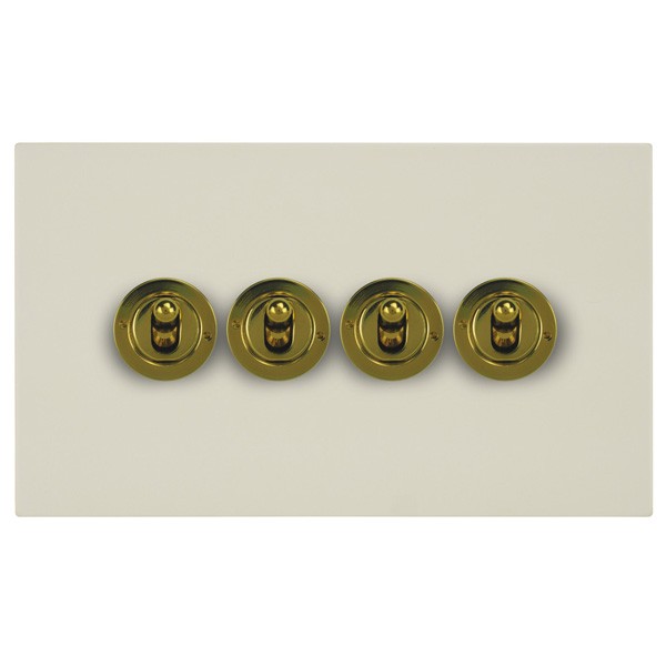 Focus SB Ambassador Square Corners 4 Gang 20A 2 Way Toggle Switch in ...