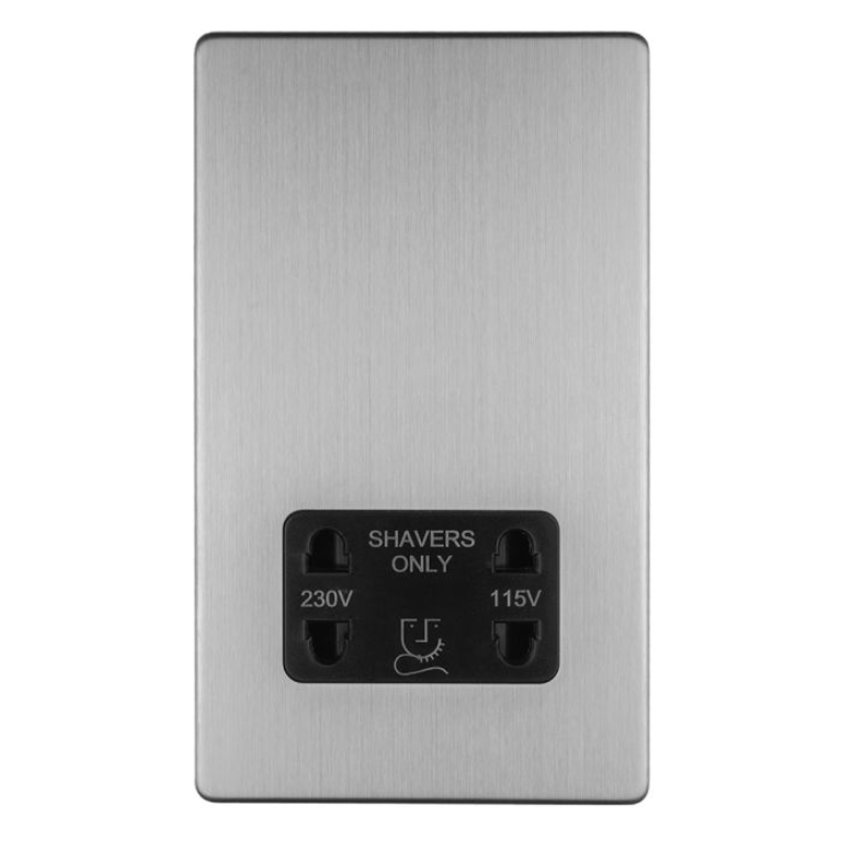 Eurolite Concealed 3mm Stainless Steel Dual Voltage Shaver Socket with ...