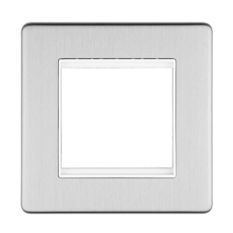 Eurolite Concealed 3mm Stainless Steel 2 Gang Euro Plate with White ...