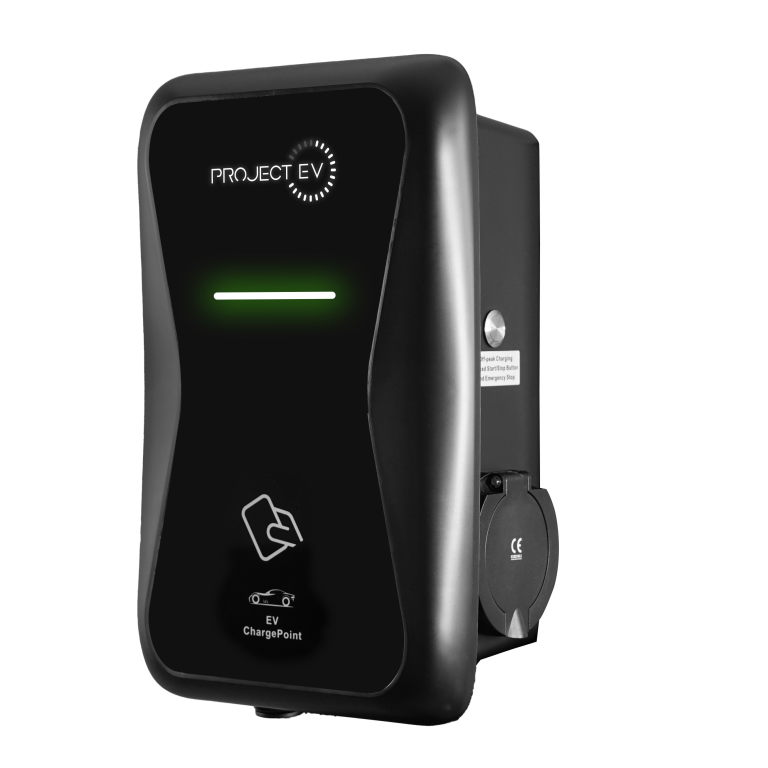 Project EV 7.3kW Pro Earth Wall Charger with Single Gun RFID - 4G and ...