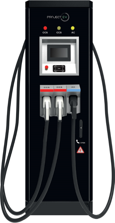 Project EV 22kW/60kW Floor Charger with Three Gun RFID [Type 2/CCS x2 ...