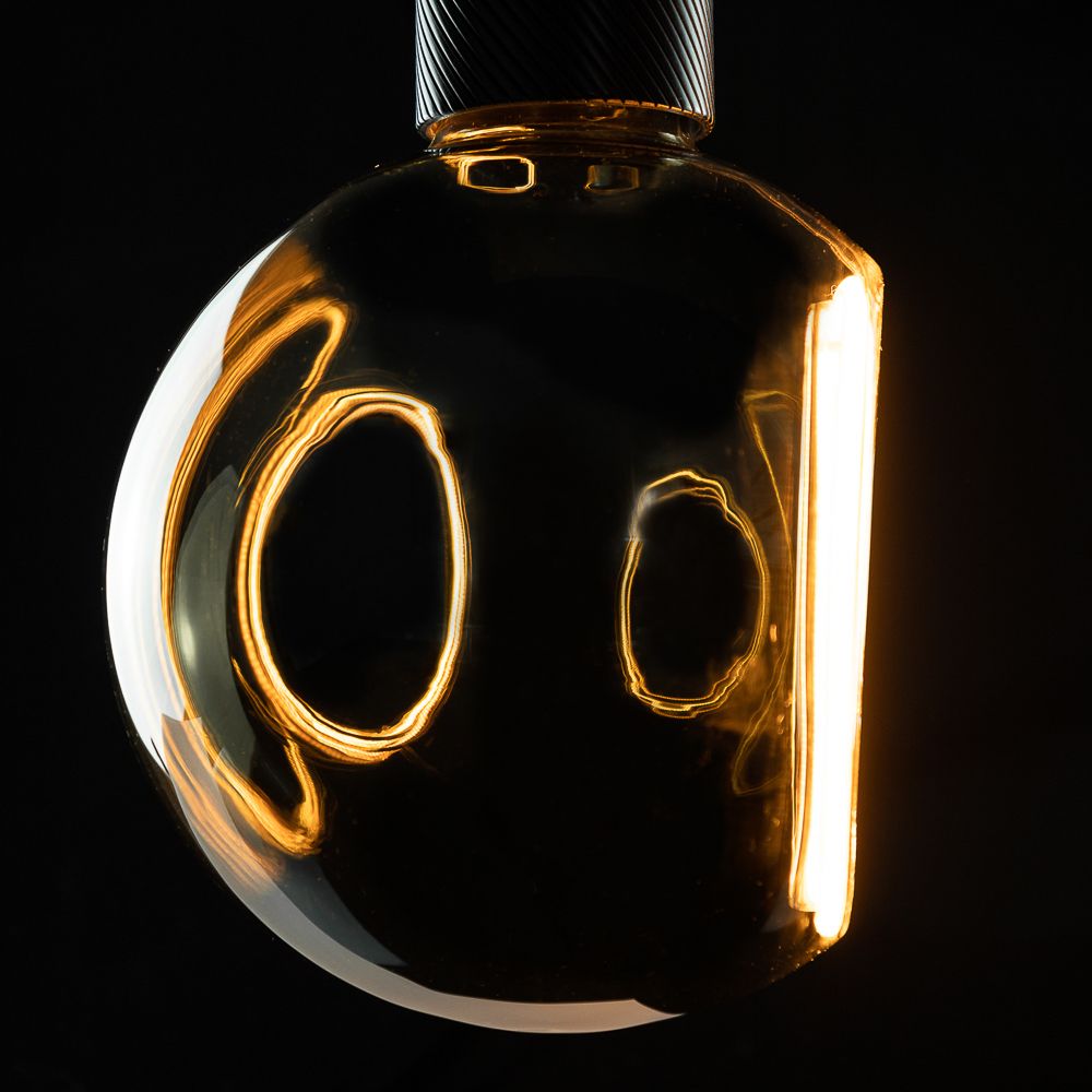 Segula Floating Line 6W 1900K Dimmable E27 Smokey Grey Globe 150 LED Bulb - 90° | UKES