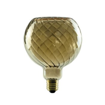 Segula Floating Line 6W 1900K Dimmable E27 Twisted Smokey Grey Globe 125 LED Bulb | UKES