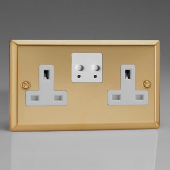 Varilight Classic V-Pro Smart Victorian Brass 2 Gang 13A SP WiFi ...