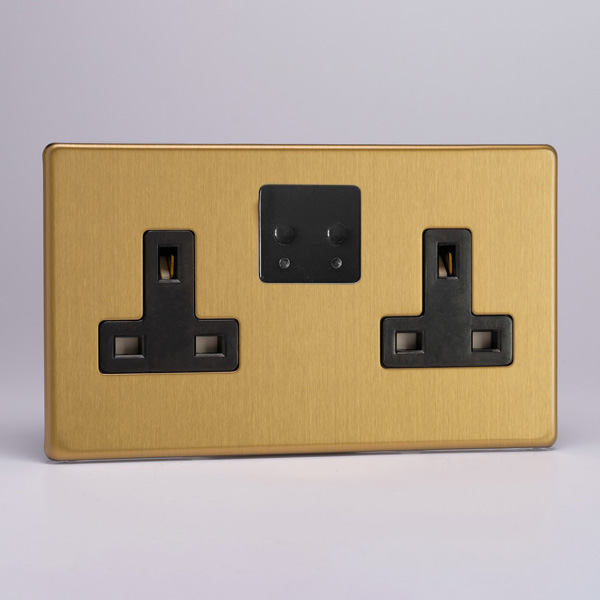 Varilight Screwless V-Pro Smart Brushed Brass 2 Gang 13A SP WiFi ...