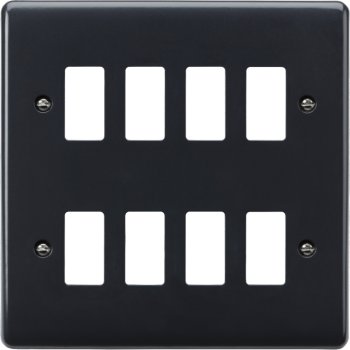 Knightsbridge Curved Edge Anthracite 8 Gang Grid Faceplate [Part M ...