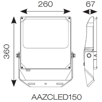 Ansell Lighting Aztec Coastal 150W 5000K Aluminium Symmetrical LED ...