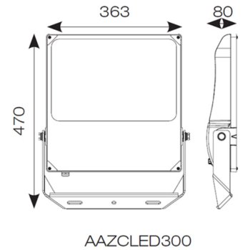 Ansell Lighting Aztec Coastal 300W 5000K Aluminium Asymmetrical LED ...