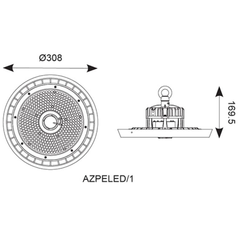 Ansell Lighting Z-LED Performance 100W 6500K LED Highbay - 1-10V ...