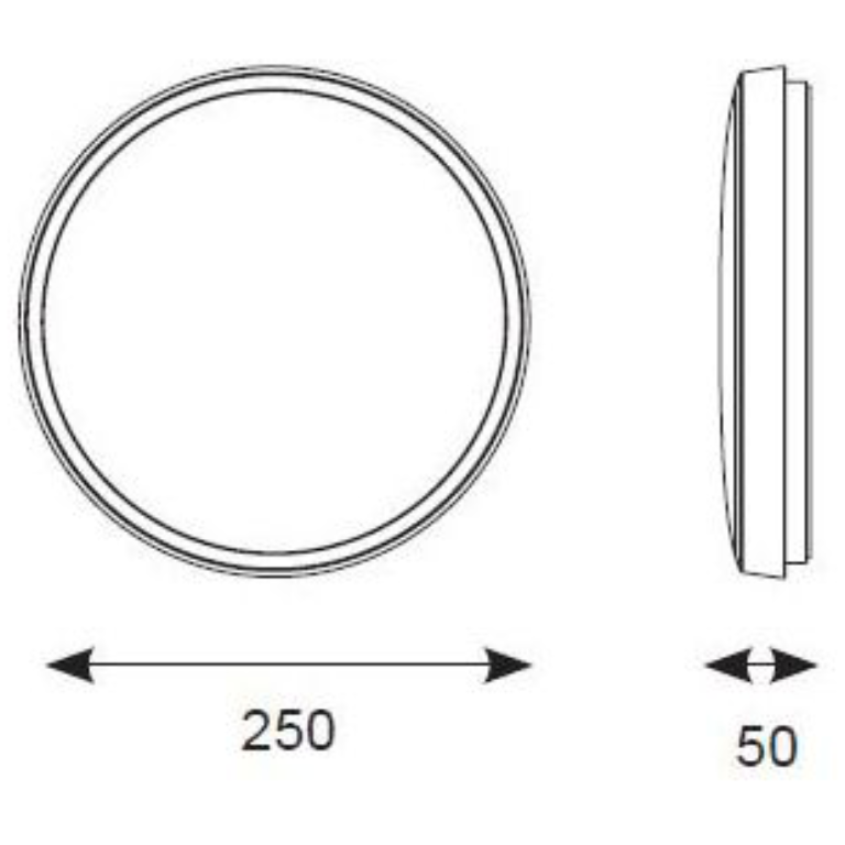 Ansell Lighting Gamma Mini 10W CCT Selectable LED Bulkhead - Emergency ...