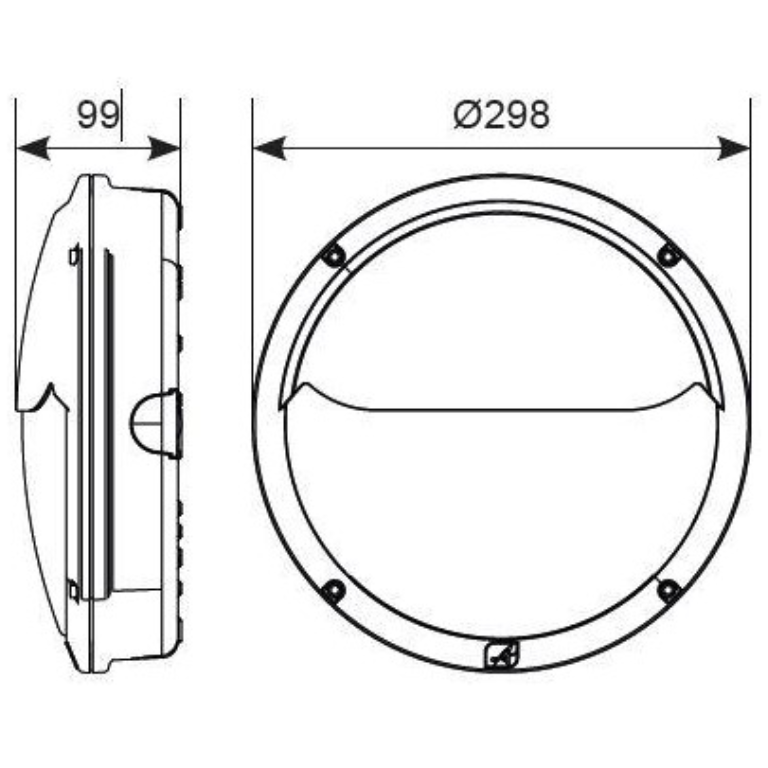 Ansell Lighting Lucca Multi-Wattage CCT Selectable Grey LED Bulkhead ...