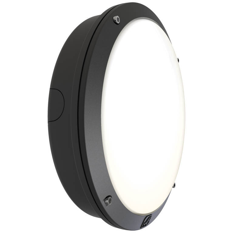 Ansell Lighting Nappa Multi-Wattage CCT Selectable Black LED Bulkhead ...