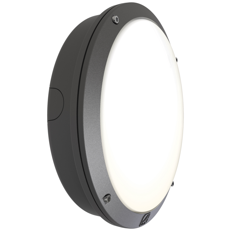 Ansell Lighting Nappa Multi-Wattage CCT Selectable Grey LED Bulkhead ...