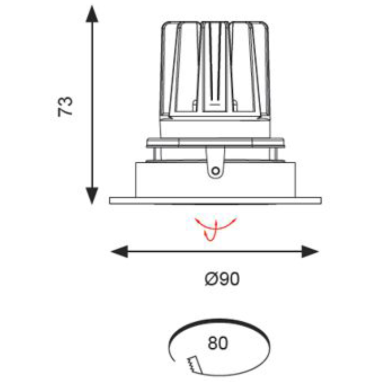 Ansell Lighting Unity 80 15W 4000K Gimbal LED Downlight - 1-10V ...