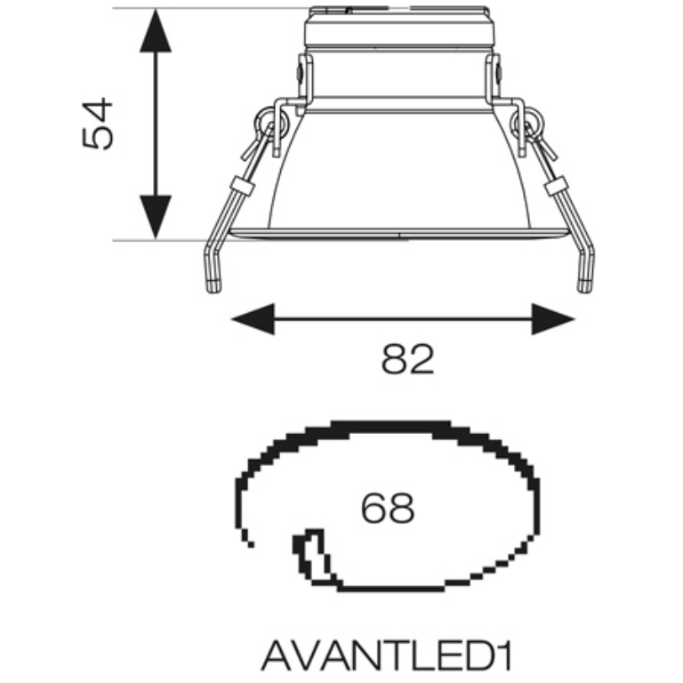 Ansell Lighting Vantage 8.5W CCT Selectable Fixed LED Downlight - 1-10V ...