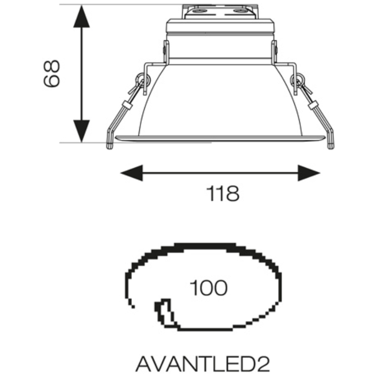 Ansell Lighting Vantage 14W CCT Selectable Fixed LED Downlight - 1-10V Dimmable, Emergency, Self ...