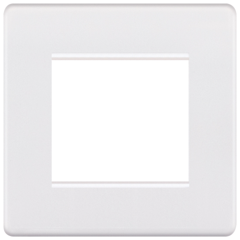 Selectric 5M-Plus Matt White 1 Gang Euro Plate with Twin Aperture | UKES