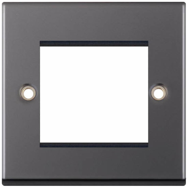 Selectric 7M-Pro Black Nickel 1 Gang Euro Plate with Twin Aperture | UKES