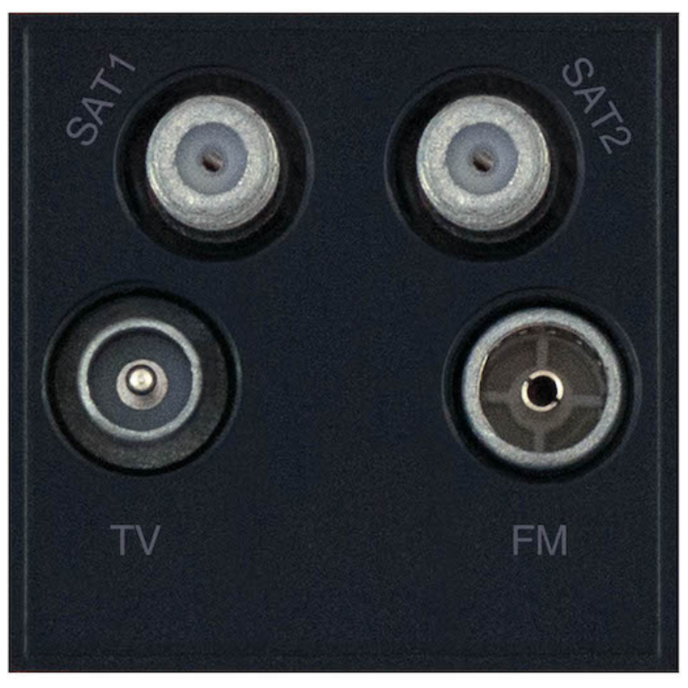 Selectric Black Isolated 2xCoaxial/Aerial (Male & Female) and 2xF-Type ...