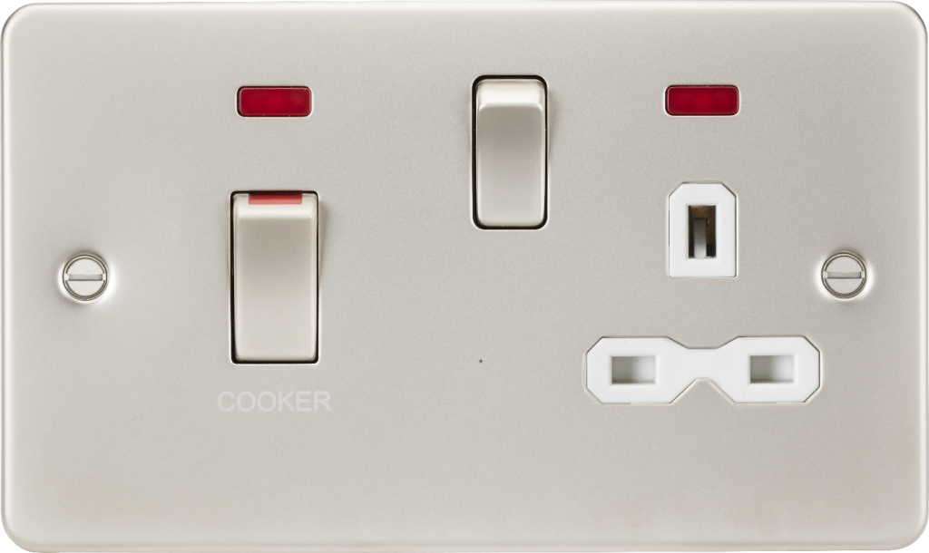 Knightsbridge Flat Plate Pearl Cooker Switch and 13A DP Switched Socket ...
