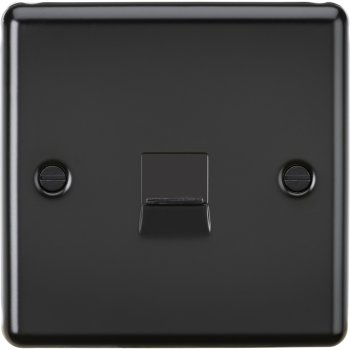 Knightsbridge Rounded Edge Matt Black Telephone Master Socket | UKES