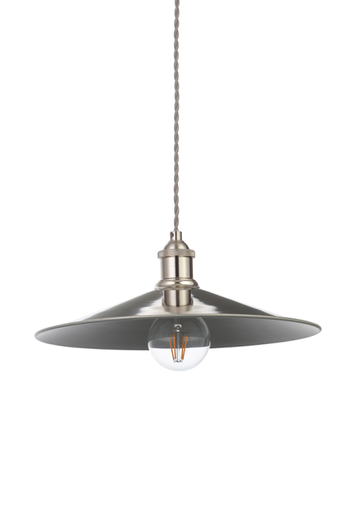 Forum Lighting INL-33819-PNIC Shade, Rigel Conical Diner, c/w B22 Ring ...
