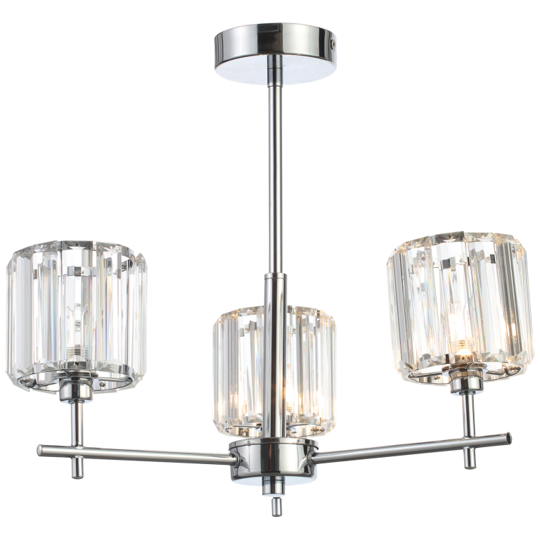 Forum Lighting SPA-33974-CHR Chandelier, Pegasi Ingot 3 Light G9 Flush, IP44 | UKES