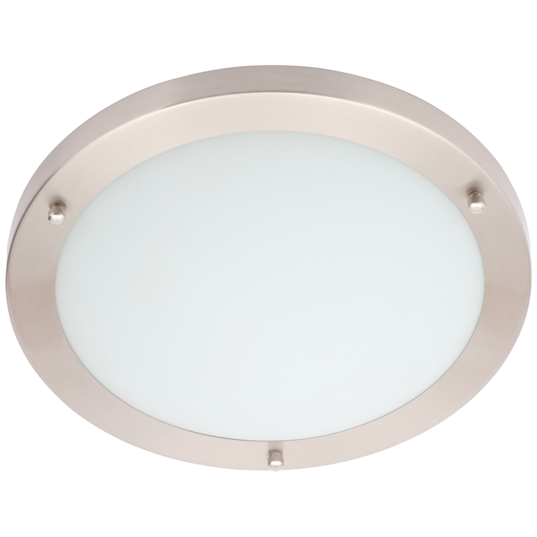 Forum Lighting SPA-34047-SNIC Ceiling Light, Delphi LED Flush, 4000K c/w Opal Diffuser IP44 | UKES