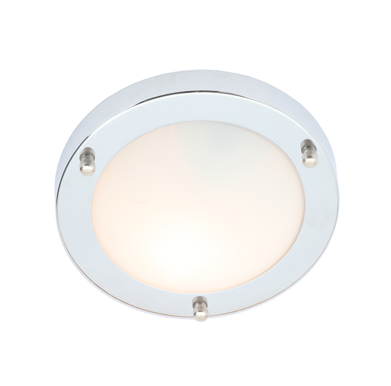 Forum Lighting SPA-34049-CHR Ceiling Light, Delphi E14 Flush, 4000K c/w Opal Diffuser IP44 | UKES