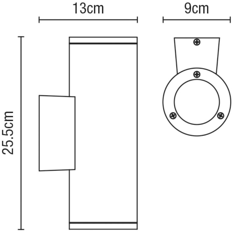 Forum Lighting ZN-34020-BLK Wall Light, Mizar LED Up Or Down 4000K IP54 ...