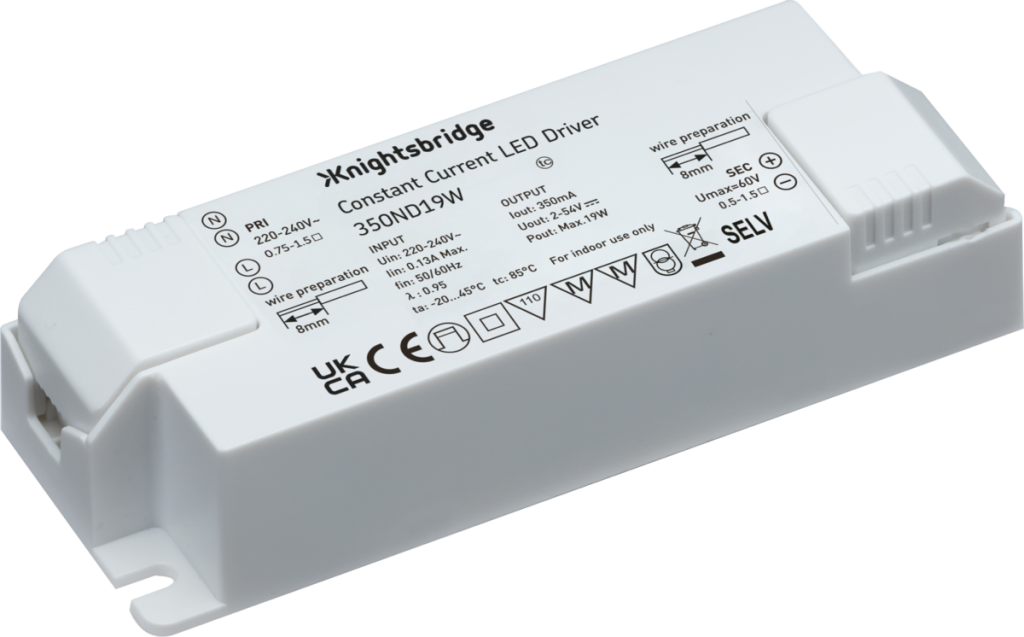 Knightsbridge 2-54V 19W 350mA IP20 Constant Current LED Driver | UKES