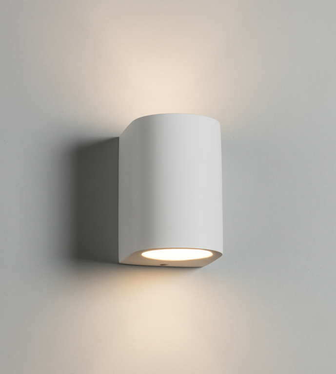 Knightsbridge Curved Up/Down Plaster G9 Wall Light - 100mm | UKES