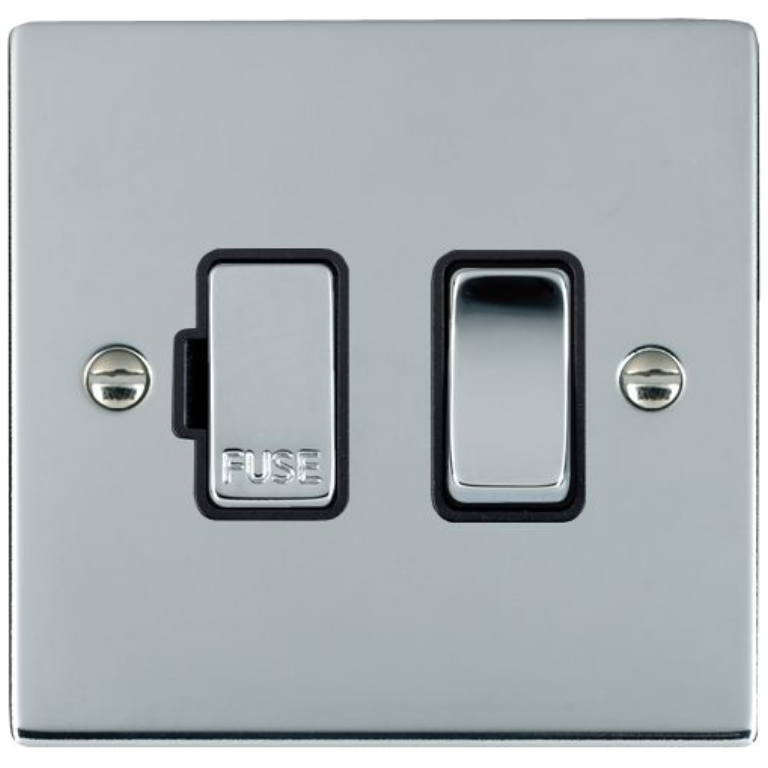 Hamilton Sheer Bright Chrome 13A Double Pole Switched Fused Spur with ...