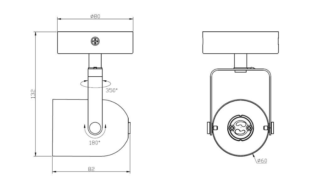 Knightsbridge Matt Black 230V GU10 Single Spotlight | UKES