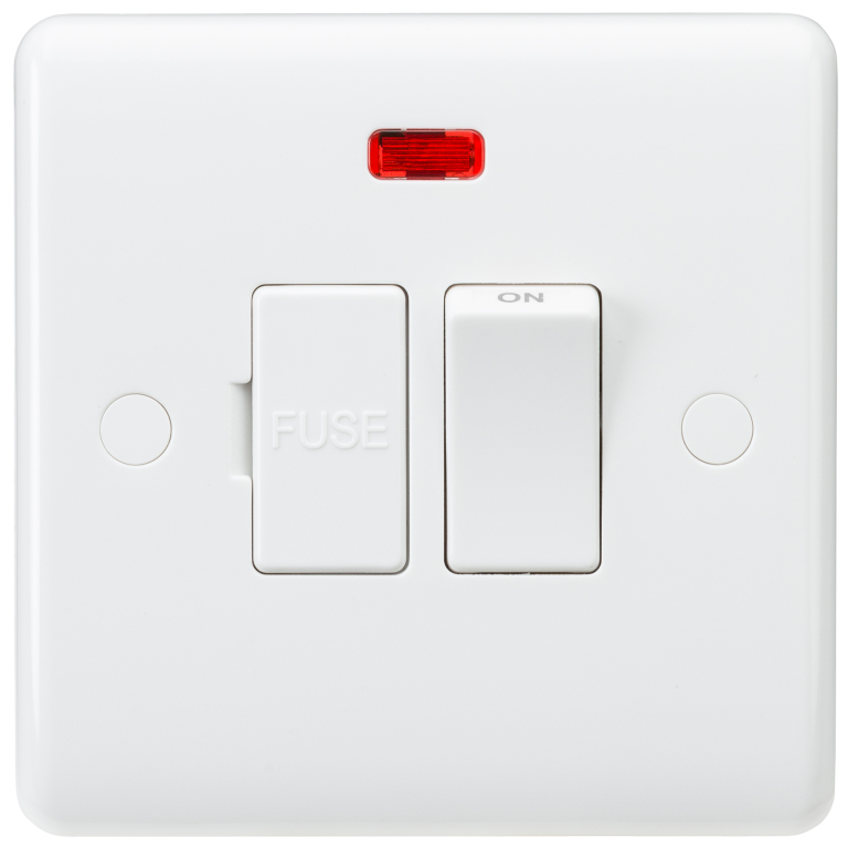 Knightsbridge Curved Edge 13A Switched Fused Spur Unit with Neon and ...