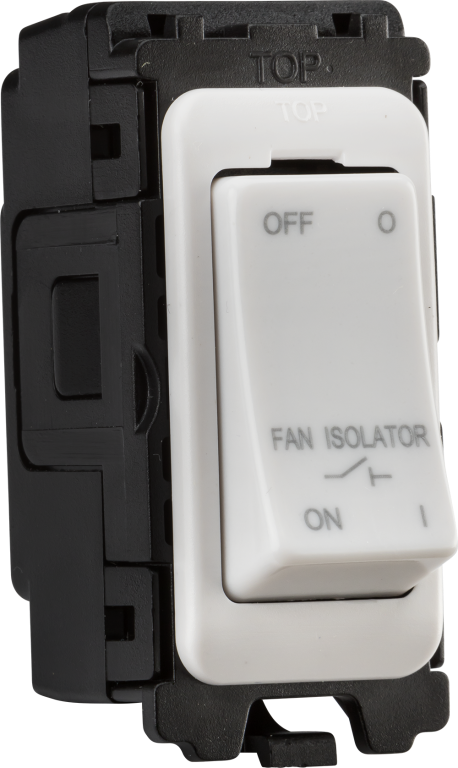 Knightsbridge Curved Edge Grid 10A Fan Isolator Switch Module | UKES