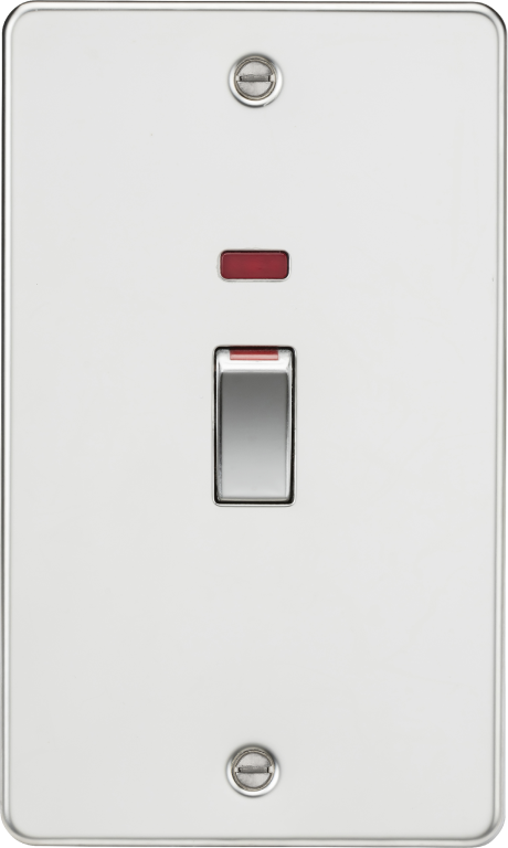 Knightsbridge Flat Plate Polished Chrome 45A DP Cooker Switch with Neon ...