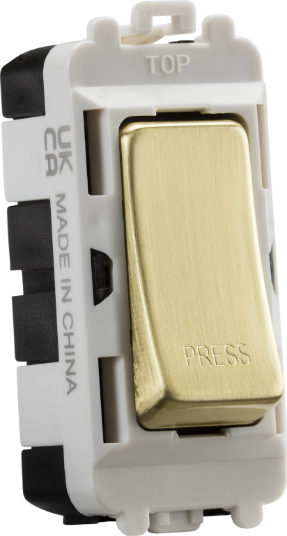 Knightsbridge Grid Brushed Brass 20AX 2 Way Retractive Switch Module ...