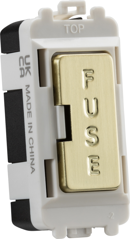 Knightsbridge Grid Brushed Brass 13A Fused Module | UKES