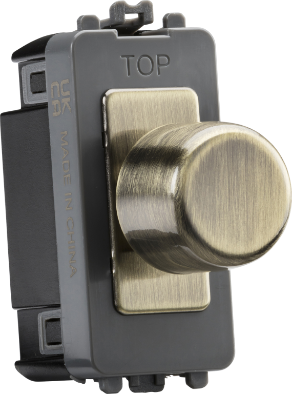 Knightsbridge Grid Antique Brass 2 Way 10-150W (5-100W LED) Intelligent ...