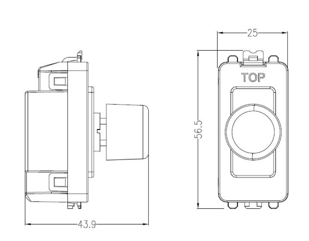Knightsbridge Grid Brushed Brass 2 Way 10-150W (5-100W LED) Intelligent Dimmer Module | UKES
